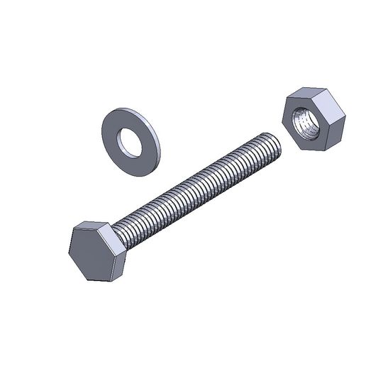 🔩 M8 x 65mm Schraube DIN 933 + M8 Mutter DIN934 Nut Screw + M8 ...