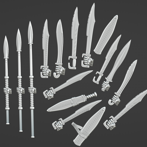 🏛️ Greek Hoplite SciFi Soldiers - Weapons・Archivo 3D para Impresión 3D ...