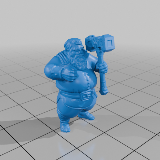 🎲 Fat Halfling/Dwarf Fighter / Tavern Brawler (25mm & 32mm) (DND ...