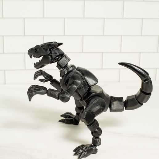 🦖 Mecha Dino | 24-Joint Fully Articulated 3D-Printable Raptor・3D Print ...