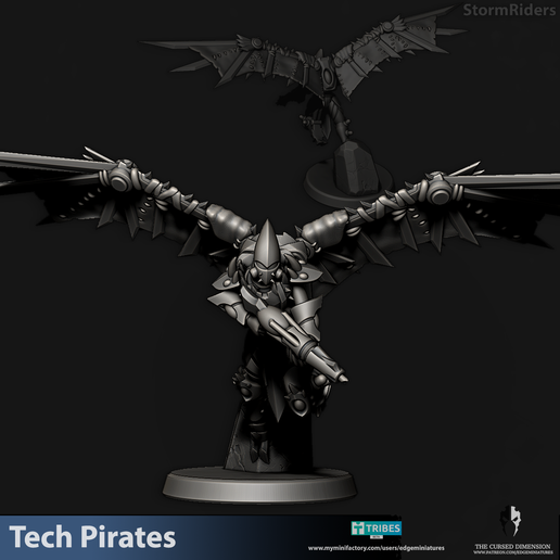 🏴‍☠️ StormRiders - Tech Pirates - 28mm・ 3D File for 3D printing・Cults