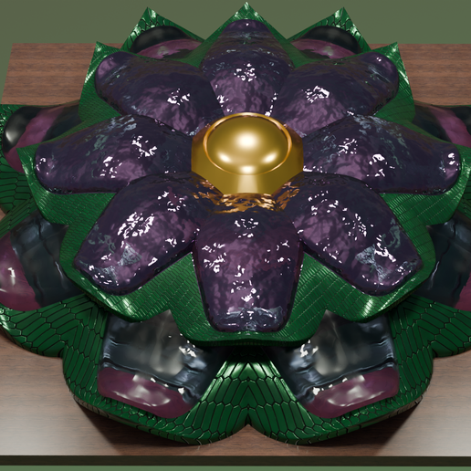 🪷 Stylized 3D Lotus Sculpture – Layered Design with Gold Centerpiece ...