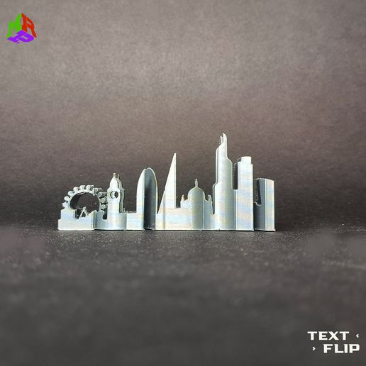 STL file Text Flip - London 🇬🇧 ・Model to download and 3D print・Cults