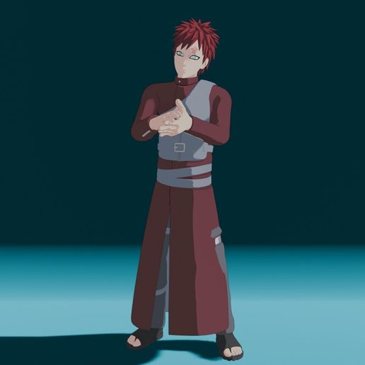 👨 Gaara from Naruto Low Poly・ STL File for 3D printing・Cults