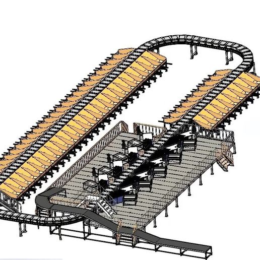 3D CAD Model Cross Belt Sorter Conveyor System for High-Speed Automated ...