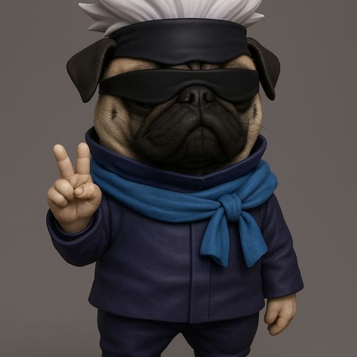 🐶 Satoru Gojo PUG・ STL File for 3D printing・Cults