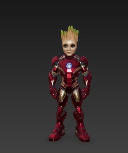 👨 figurine de groot en armure de iron man・Fichier STL pour Impression ...