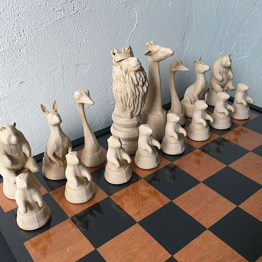 ♟️ chess game wild animals. chess animal game・ STL File for 3D printing ...