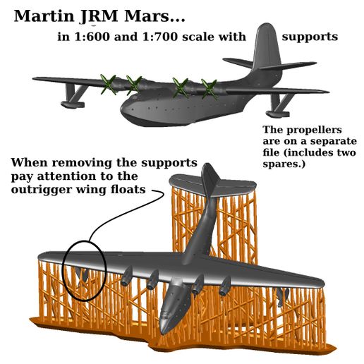 🛥️ Martin JRM Mars Flying Boat Set of 3・ 3D File for 3D printing・Cults