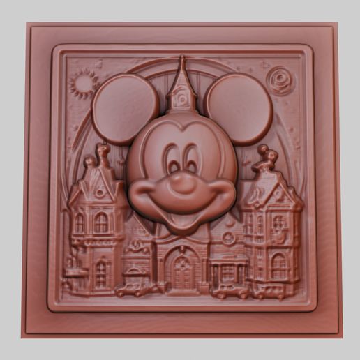 🐁 Mickey Mouse Clubhouse 3d printer relief medallion obj stl・ 3D File ...