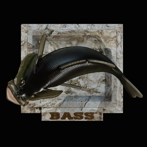 🐠 fish Largemouth Bass / Micropterus salmoides trophy statue detailed ...
