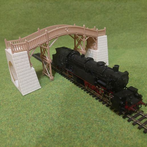 🪵 [ZM H0 scale] Wooden arched footbridge (FDM)・ STL File for 3D ...