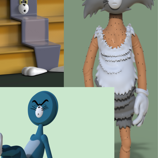 👨‍🦲 TOM AND JERRY PACK!!!! (BALD TOM - TOM PAN-SHAPED FACE AND STAIRS ...