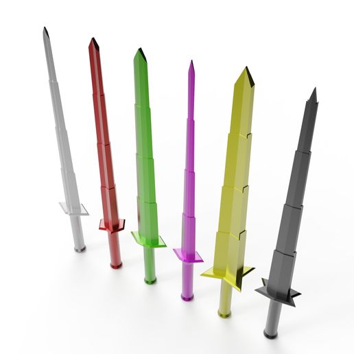 🗡️ UNIQUE BUNDLE COLLAPSIBLE IMPERIAL SWORD SET OF 6・Free 3D File for ...