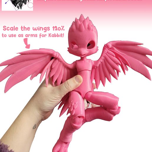👼 [Kabbit BJD] Lovely Wings for BJDs and Kabbit - (For FDM and SLA ...