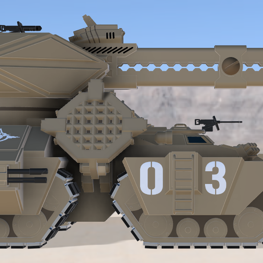 🪖 Railgun Turret for Earther Tank・ 3D File for 3D printing・Cults