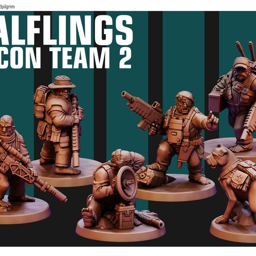 🔨 Halflings Recon Team 2・ 3D File for 3D printing・Cults
