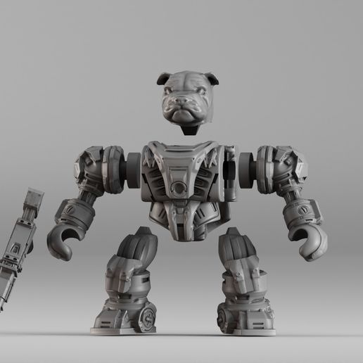 3D file 001586 Bulldog Mech Warrior 🦸 ・3D print model to download・Cults