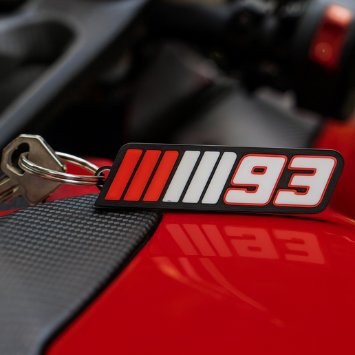🗝️ 93 keychain, Marc Márquez・ 3MF File for 3D printing・Cults