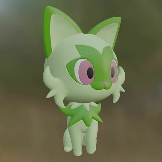 🐉 SPRIGATITO pokemon figure・ STL File for ・Cults