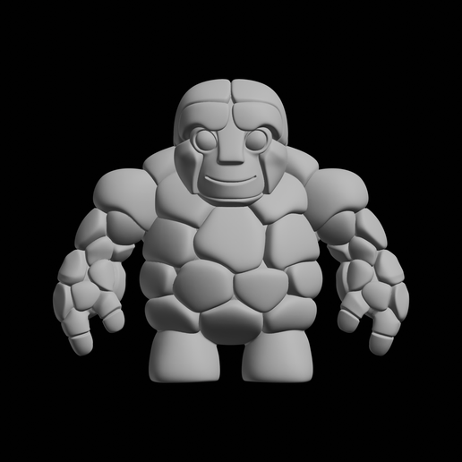 👹 Pebble Golem Figure Fantasy Creature・ 3D File for 3D printing・Cults