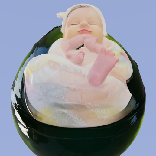 STL file Sleeping Baby in Water Droplet 3D Model - STL, 3MF, OBJ + Textures 😴 (3MF)・3D printing ...