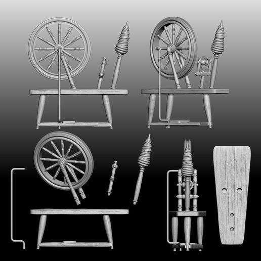 😴 Rueca de la Bella Durmiente・Archivo STL para Impresión 3D・Cults