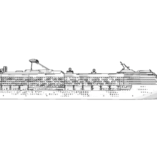 🚢 Carnival Spirit Cruise Ship Model 1/1250・ STL File for 3D printing・Cults