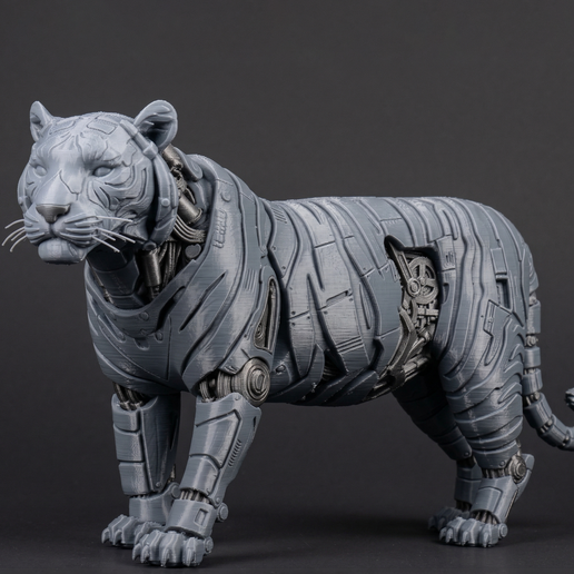 🐅 Mechanical Tiger - Steampunk Robot Tiger - 3D Printable Figurine ...