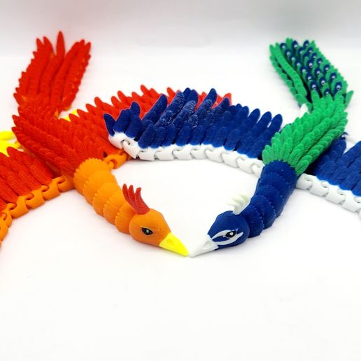 🦅 FLEXI PHOENIX & PEACOCK・ STL File for 3D printing・Cults