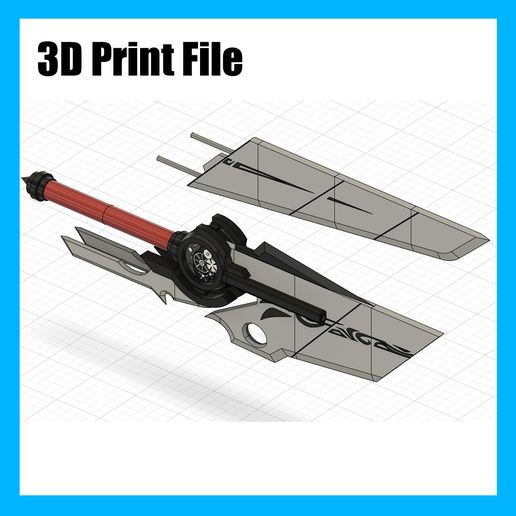 🗡️ Qrow`s Harbinger Sword 3D Print Files・ STL File for 3D printing・Cults