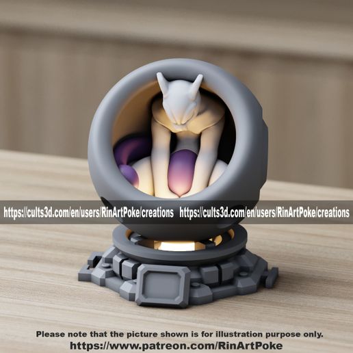 🐉 Mewtwo in healing machine pods (EASY PRINT NO SUPPORT)・ STL File for ...