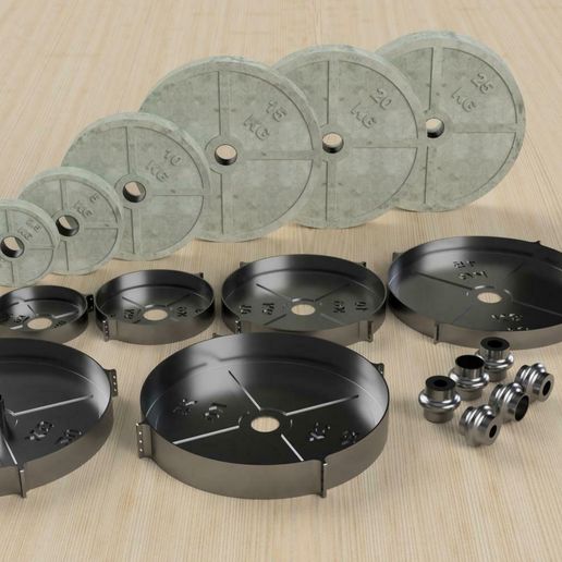 💪 CONCRETE WEIGHT PLATE MOLD 1.25KG TO 25KG・Free OBJ File for 3D ...