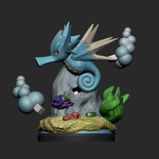 🐉 Pokemon - Horsea, Seadra and Kingdra Figure・ STL File for 3D printing ...