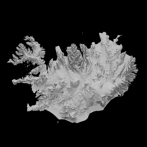 🗺️ Topographic Map of Iceland – 3D Terrain・ 3D File for 3D printing・Cults