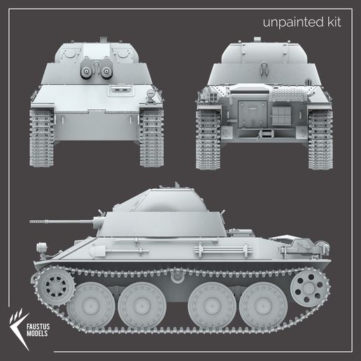 3D file Flakpanzer 38D Kugelblitz 3D Print Set 1/35 1/48 1/72 ️ ・3D ...