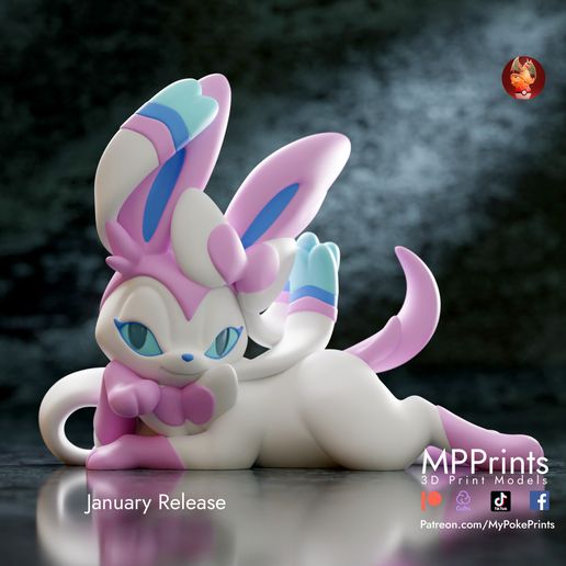 🫦 Sexy Sylveon Presupported And Mmu Ready・ 3d File For 3d Printing・cults