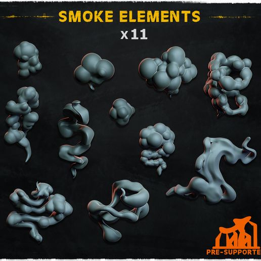 🚬 Smoke elements -Basing Bits 1.0・ 3D File for 3D printing・Cults