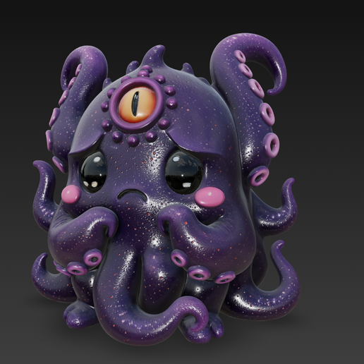 🐙 Kawaii Eldritch Octopus – Cute Cosmic Horror Cyclops STL・Free STL ...