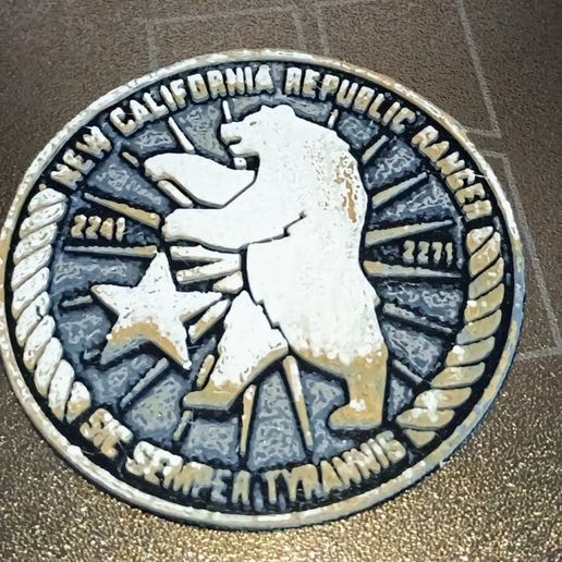 🐻 Fallout - NCR Bear- New Vegas Coaster Coin - NCR Ranger Badge - 3D ...