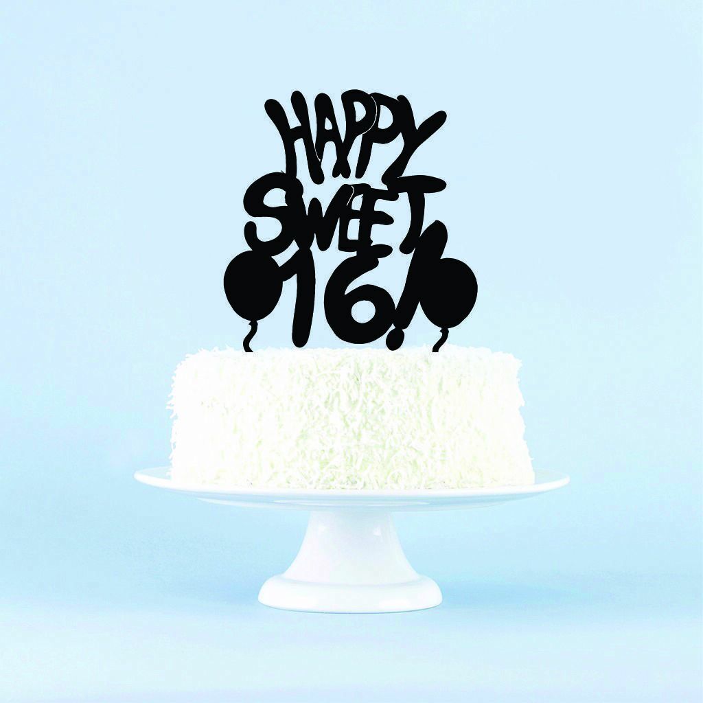 Download STL File Happy Sweet 16 Cake Topper 3D Printing Template download-stl-file-happy-sweet-16-cake-topper-3d-printing-template