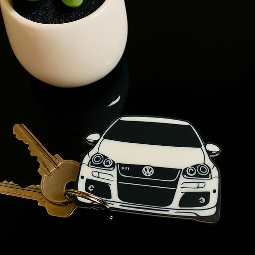 🚗 Volkswagen GTI KEYCHAIN・ 3MF File for 3D printing・Cults