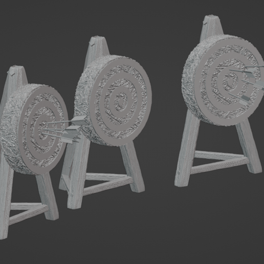 🏹 Archery Target Set { Tripod } ( 28mm Scale )・Free 3D File for ・Cults