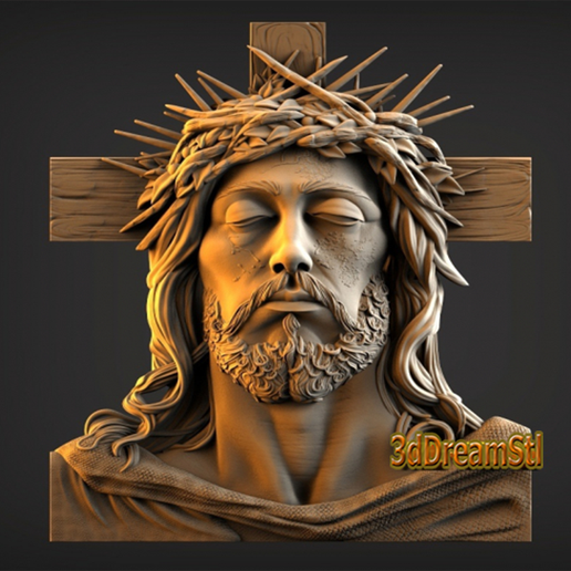 ️ Jesus face STL model, CNC router engraver, artcam, aspire, cnc files ...
