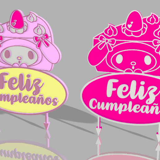 Archivo STL Topper My Melody Pastel 🎉 (3MF)・Plan para descargar y ...