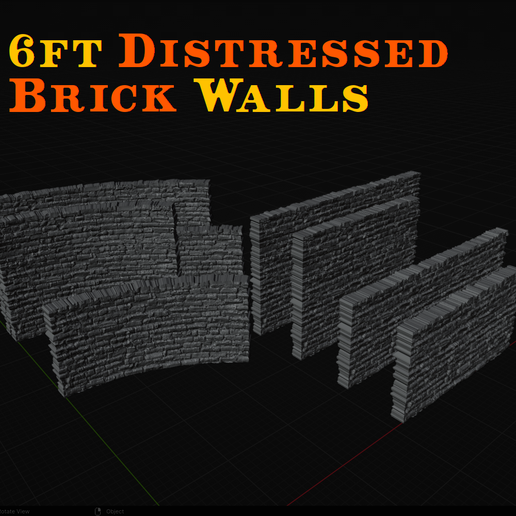 🧱 6f Distressed Brick Walls in HO Scale・ 3D File for 3D printing・Cults