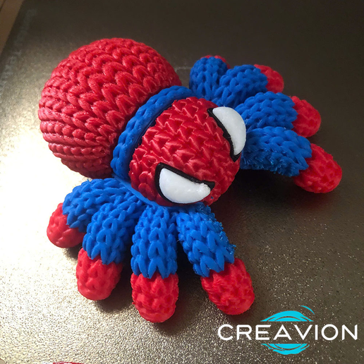 🕷️ Spider Knitted・ STL File for 3D printing・Cults