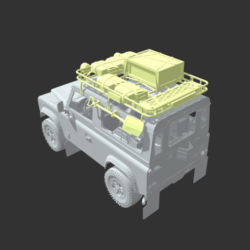 OBJ file Land Rover Defender 90 Top Rack and Equipment Scale 1/35 🔝 ・3D ...