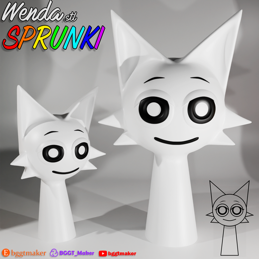 🎨 WENDA SPRUNKI INCREDIBOX WHITE | Sprunki 3D Model STL Fan Art・ STL ...