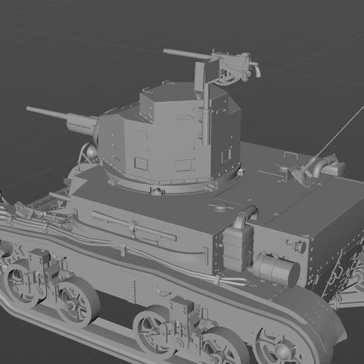 🪖 American M2A4 tank 3D model material・ OBJ File for 3D printing・Cults